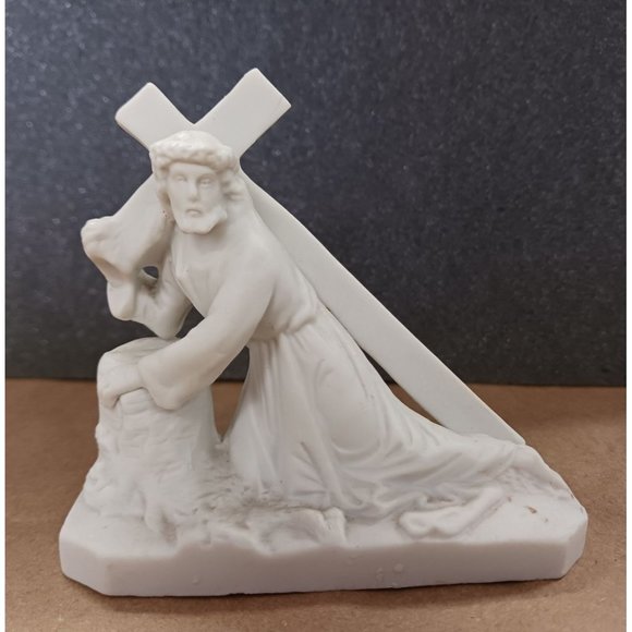 Art | Jesus Carrying The Cross Ceramic Chalk Figurine | Poshmark